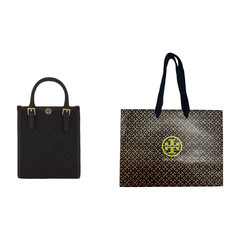 Сумка Tory Burch T Monogram, фактура матовая, черный — фото 1