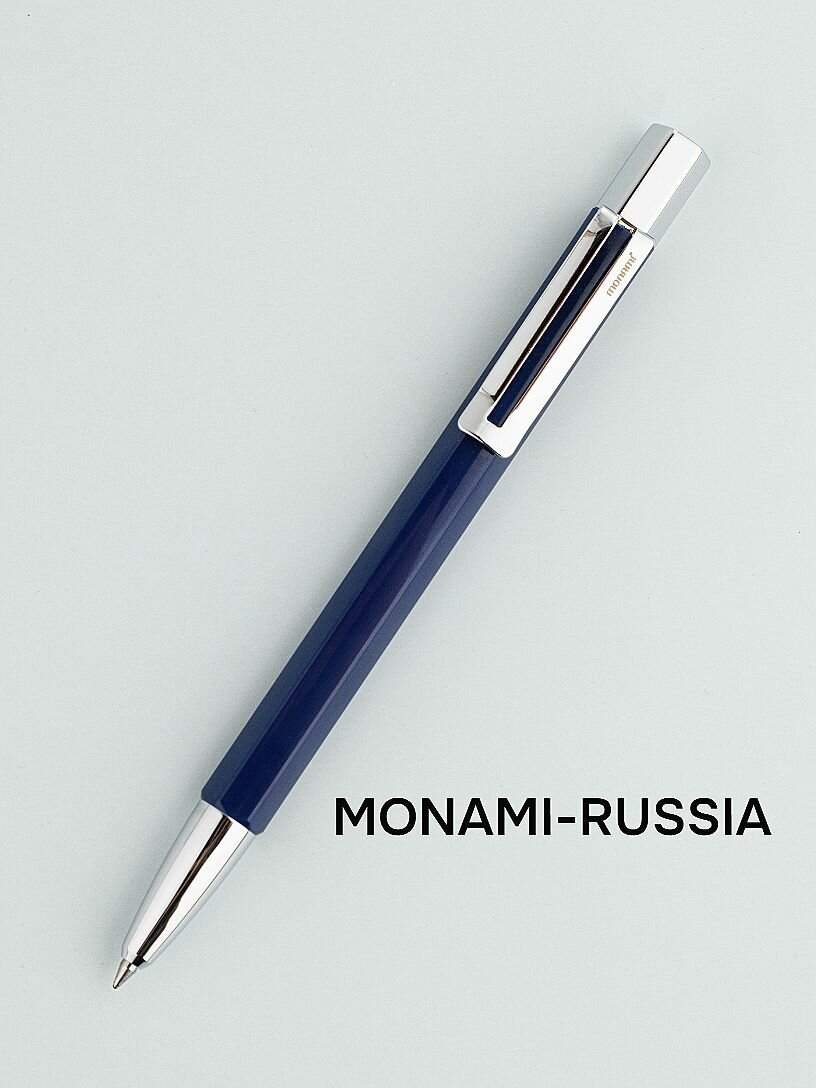 Ручка шариковая MONAMI 153 Neo Indigo с поворотным механизмом в коробке-блистере