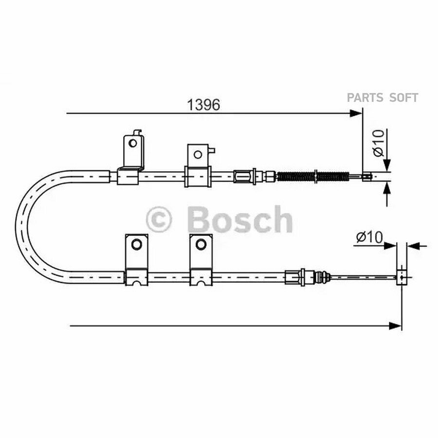 Трос тормозной правый Chevrolet Aveo Kalos BOSCH 1987482083