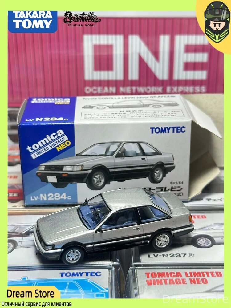 Машинка Tomytec 1/64 Tomica Limited Vintage Tomytec TLV LV-N284c Toyota Corolla Levin 2door GT-APEX Alloy Car Model Collection Gift