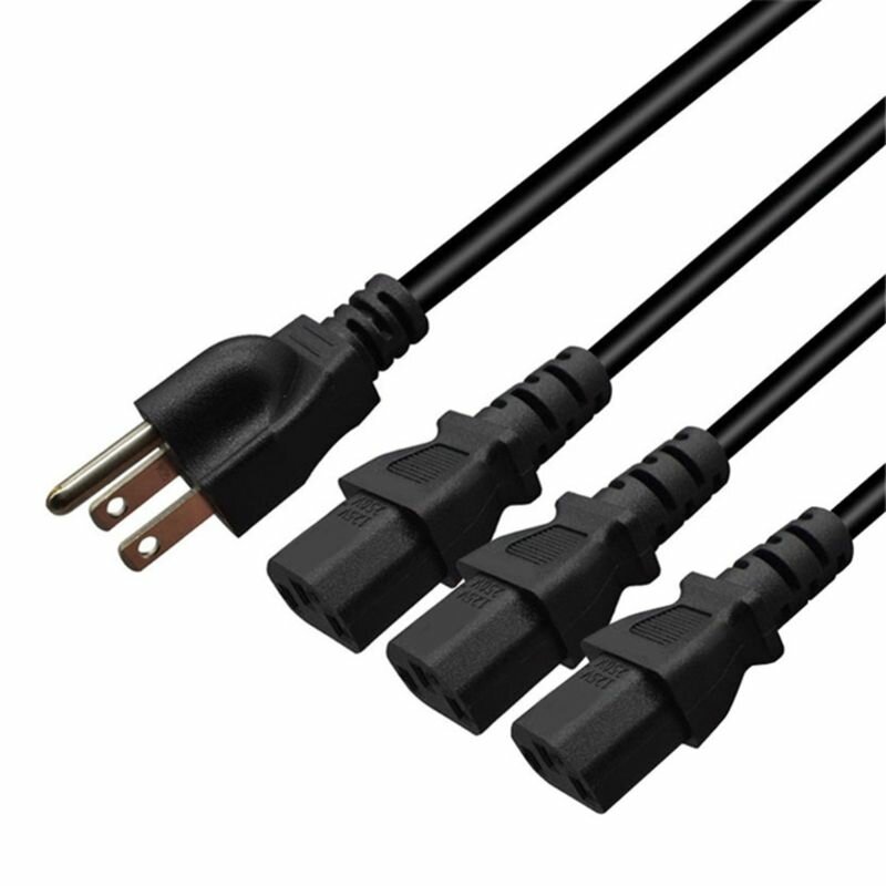Компьютерный питаний спортитет, NEMA 5-15P до 3X C13, C13 Y-CABLE, кабель шнура Y для 3 устройств, - 1