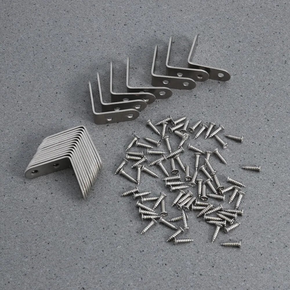 Уголок перфорированный крепежный нержавеющая сталь 41.71x38.18 мм