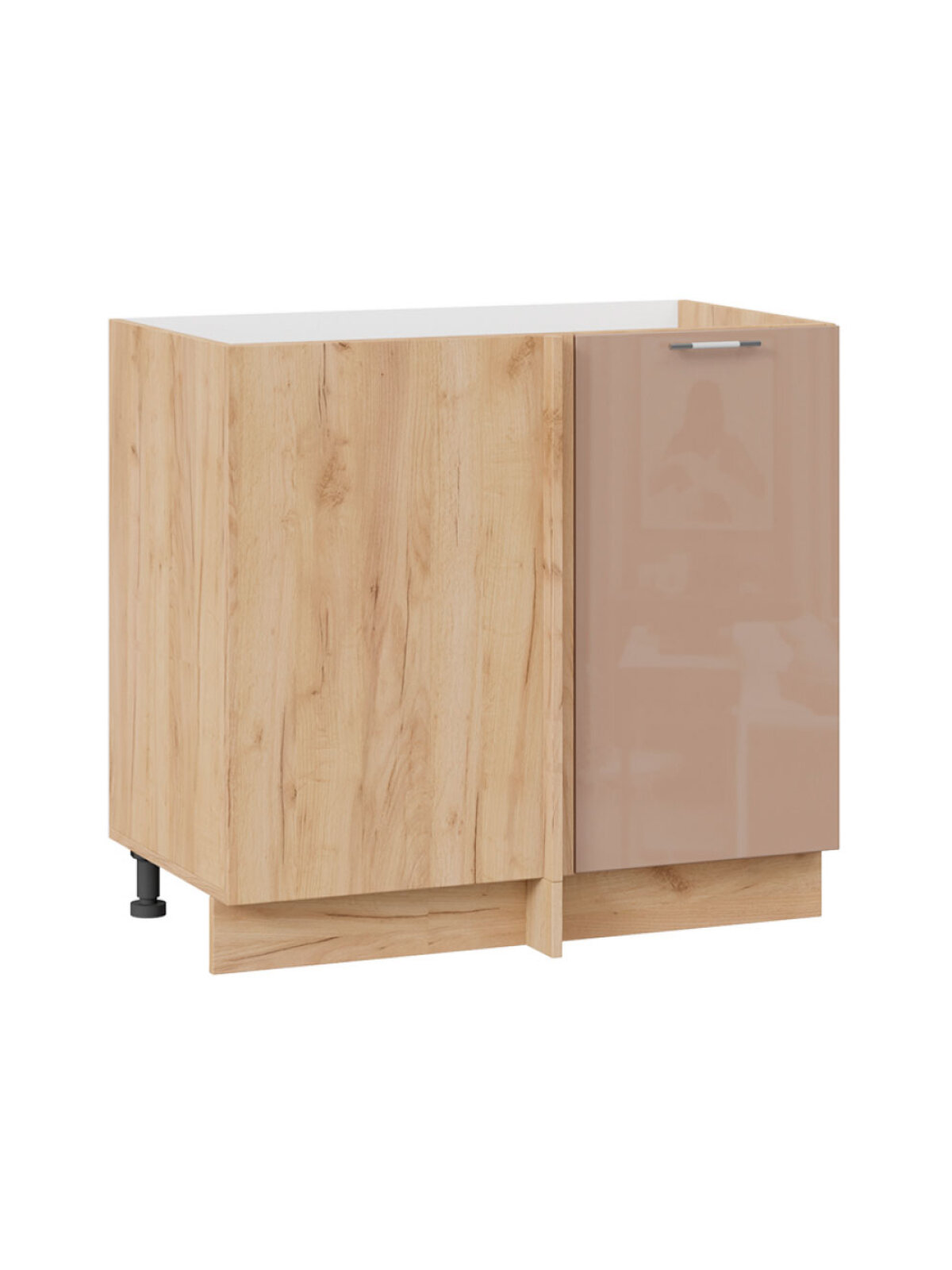 Шкаф кухонный угловой нижний 1000 Ксения (кофе с молоком) корпус крафт Huge Mebel. Ширина 1000 Высота 840. Модули кухонные нижние Huge Mebel. Ширина 1000 Высота 840