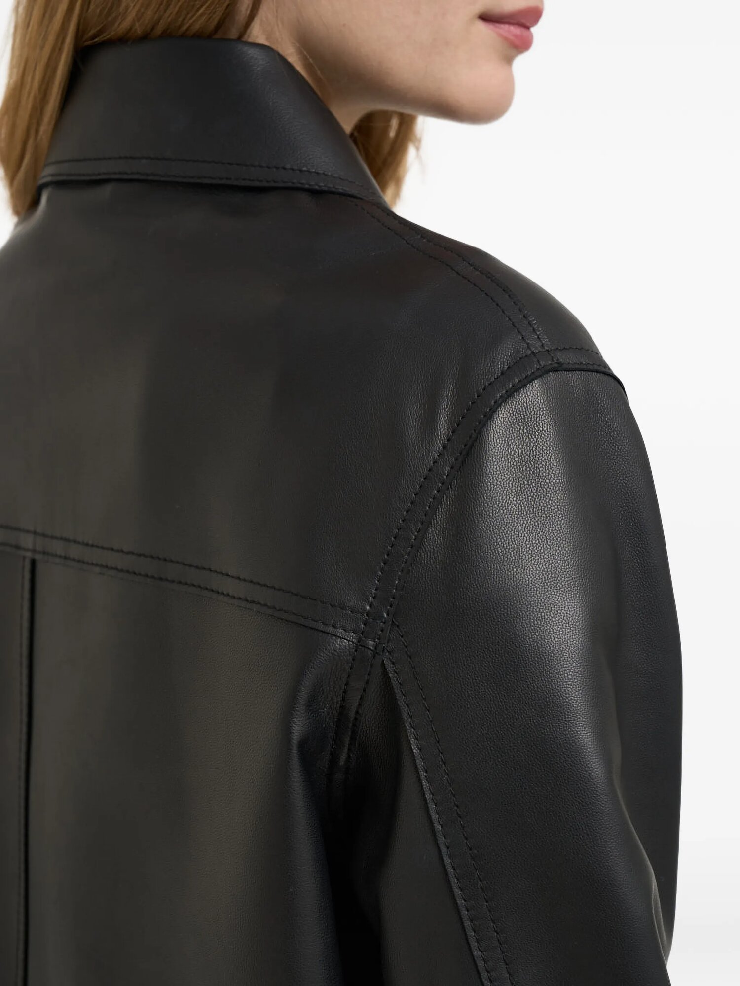 Пальто S.W.O.R.D. Button leather coat, размер 40, black / black — фото 1