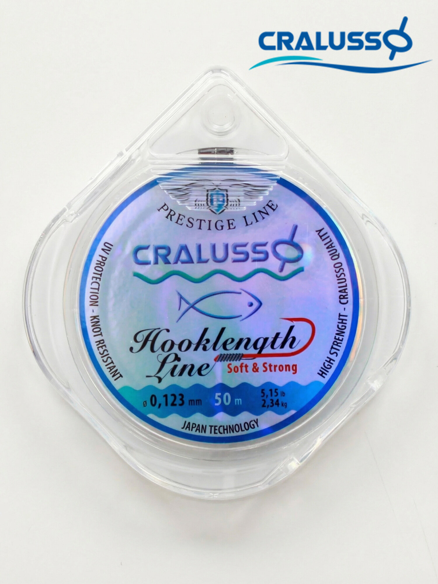 Леска Cralusso "Hoorlength" 50 метров, диаметр 0,102 мм, разрывная нагрузка 1,57кг.