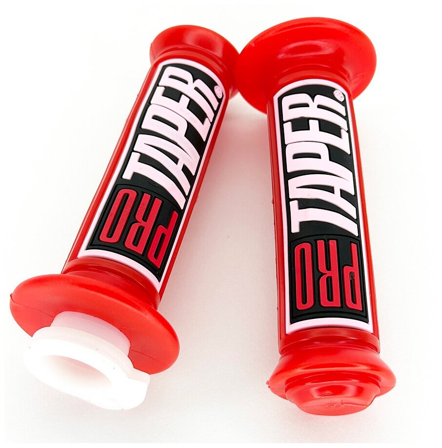 Ручки руля для мотоцикла и скутера (грипсы) PROTAPER 2 XG-27 со вставкой красные.