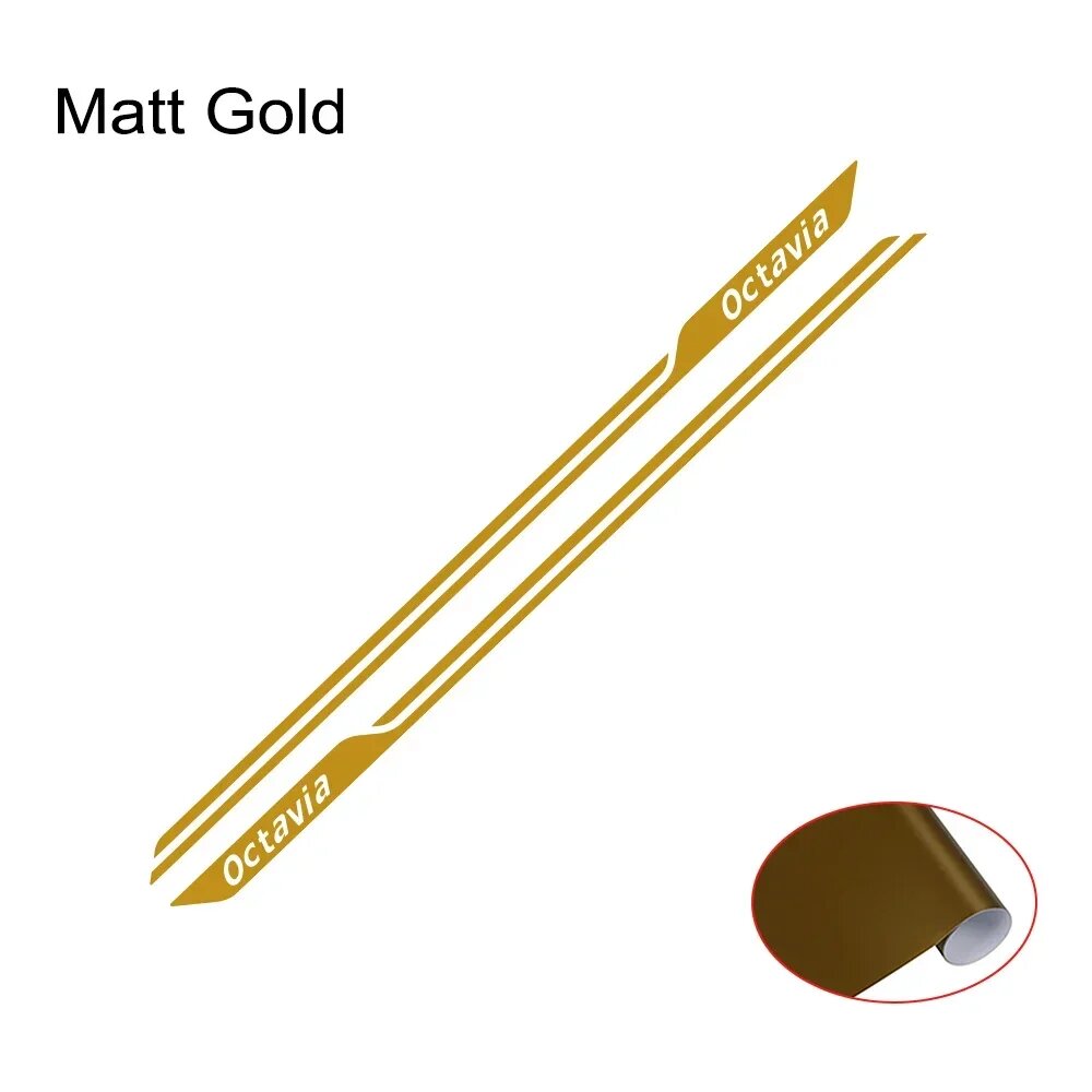Наклейка на дверь Skoda Octavia Matt Gold 165x6.2cm