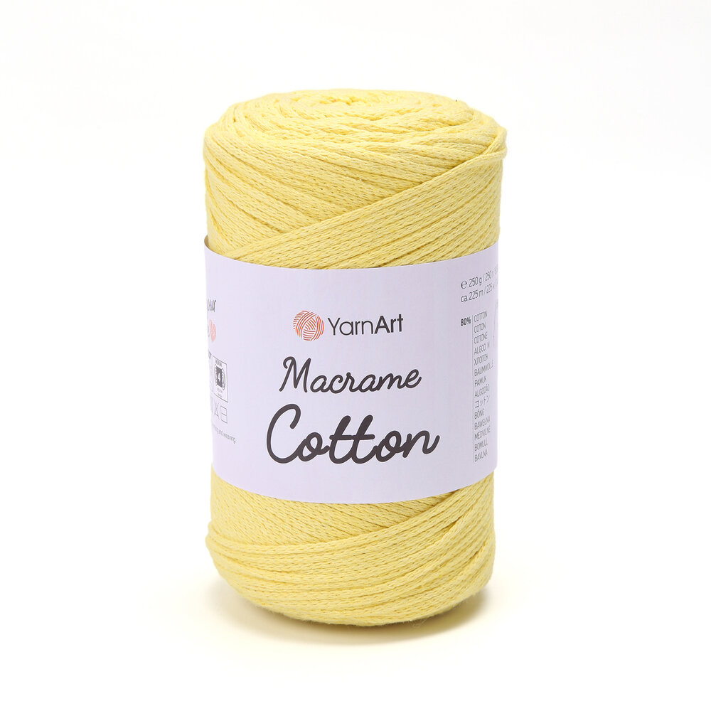Пряжа для вязания YarnArt Macrame Cotton 754 лимонный 1 моток 250 гр/225 м 80% хлопок, 20% полиэстер