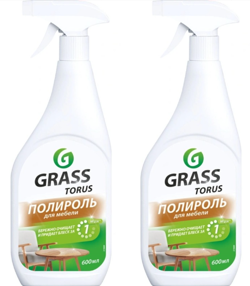 Очиститель-полироль для мебели Grass Torus, 600 мл, 2 шт