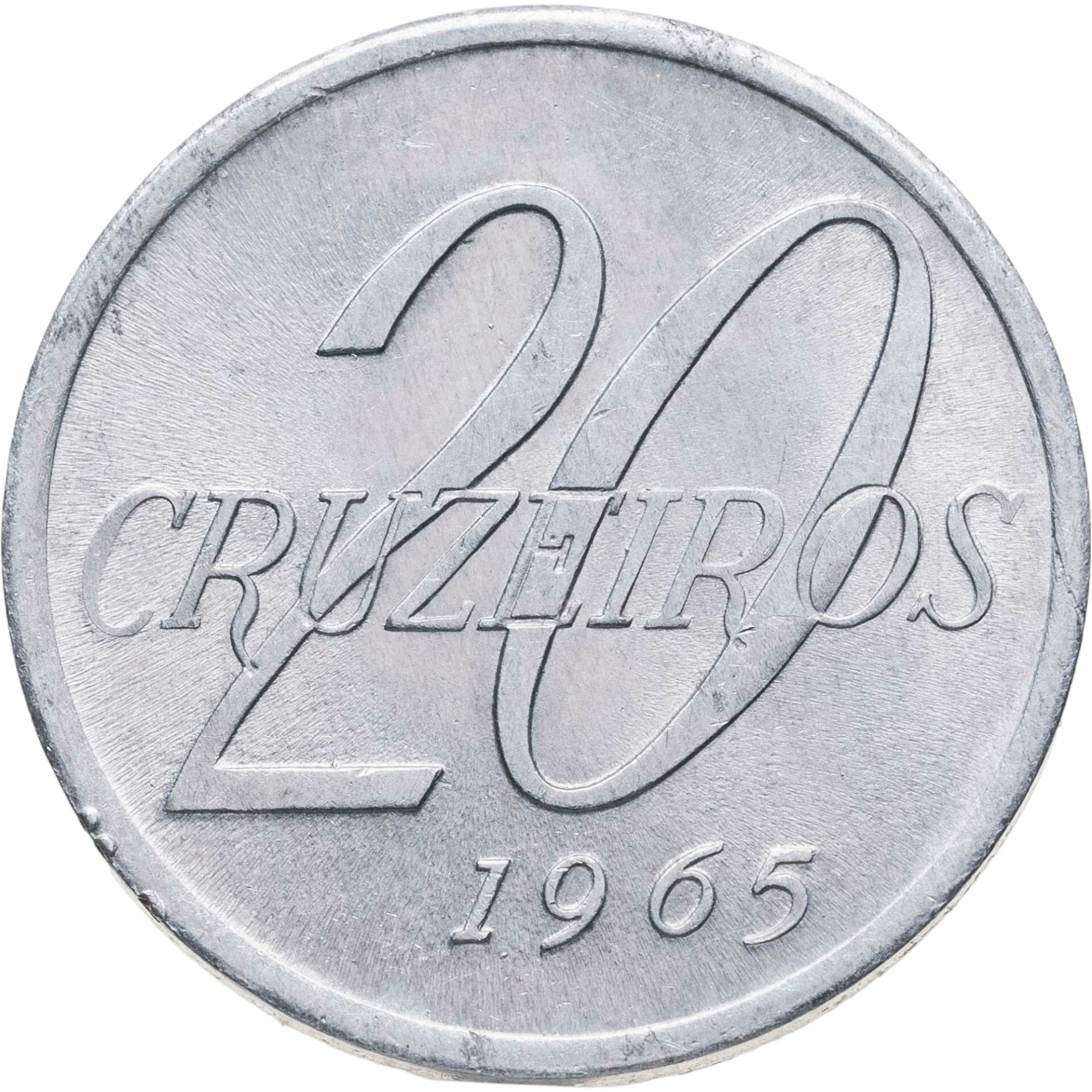Бразилия 20 крузейро cruzeiros 1965, Алюминий, в сохранности AU
