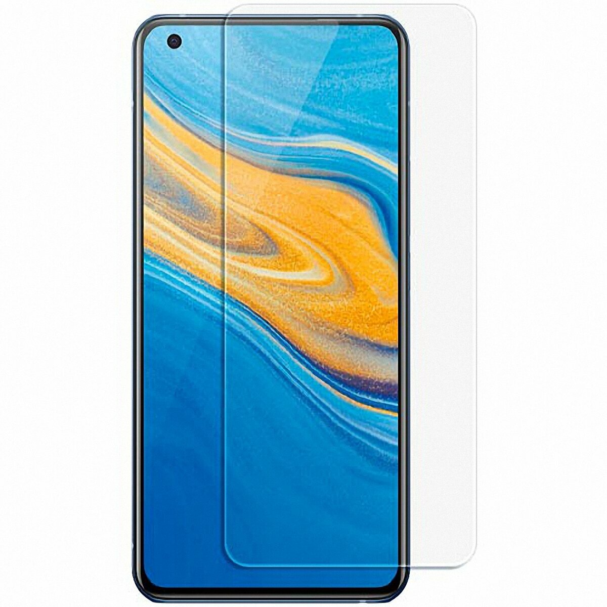 Защитное стекло для VIVO X50 прозрачное на плоскую часть экрана