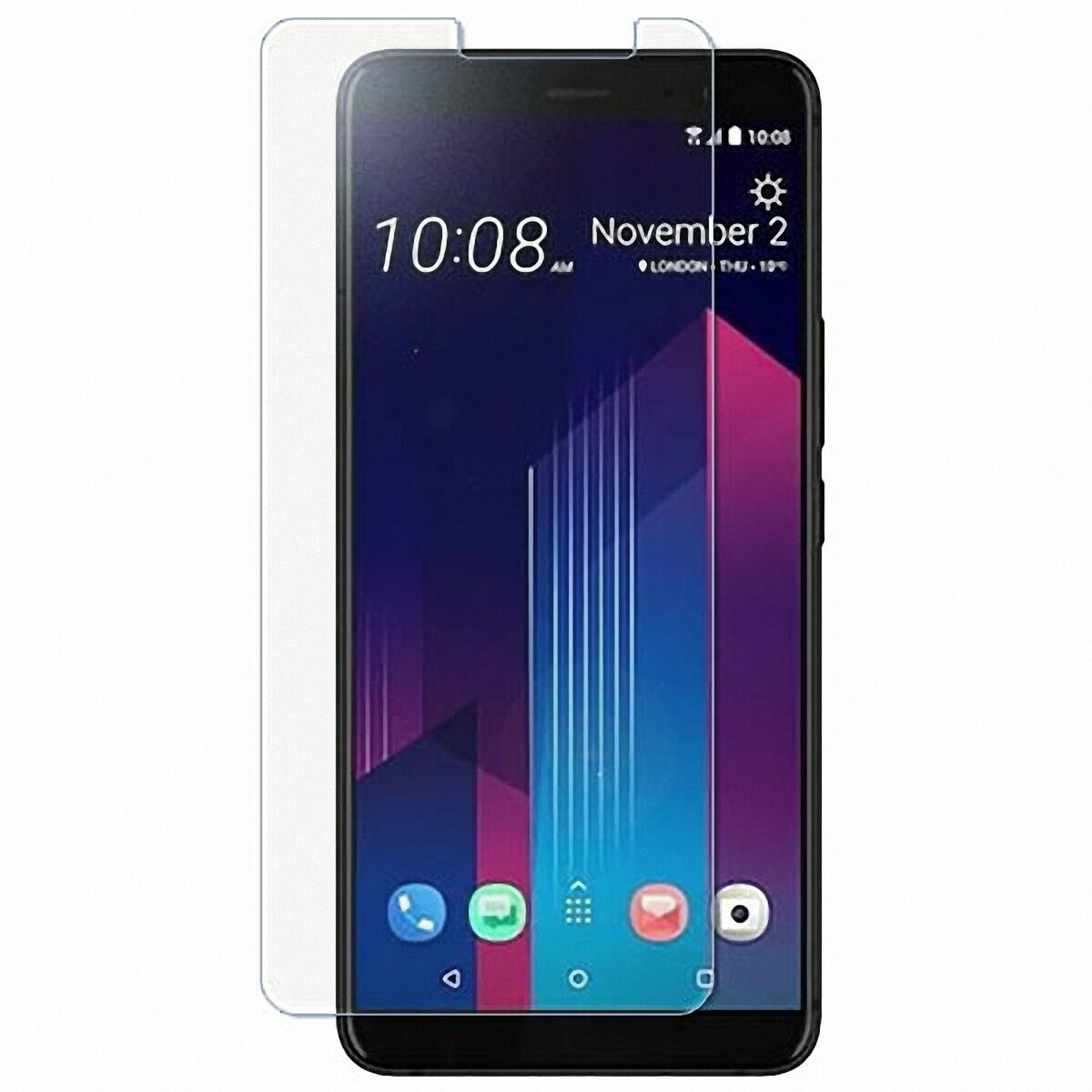 Защитное стекло для HTC U11+ прозрачное на плоскую часть экрана