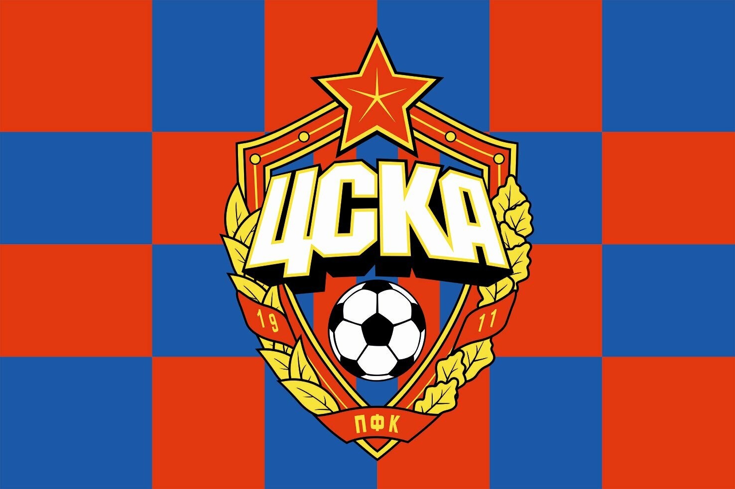 Флаг ЦСКА Москва 50x75 см, набор 1 шт, качественная ткань