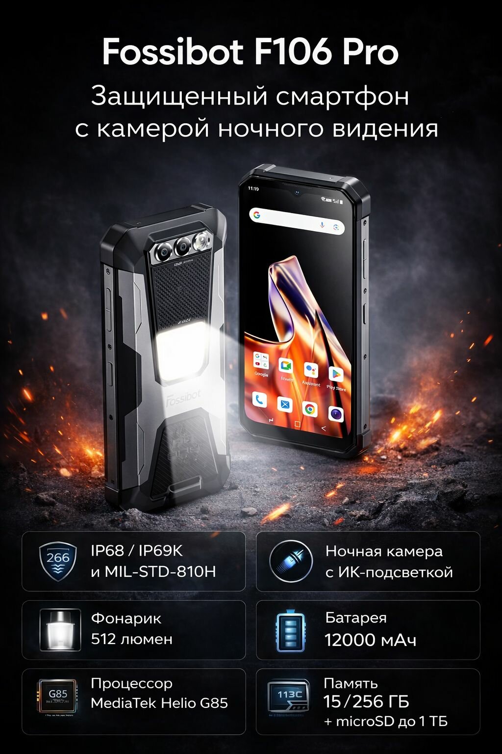 Смартфон Fossibot F106 Pro