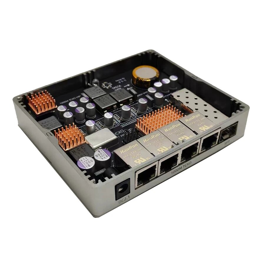 BEAYEAU TCXO HIFI коммутатор 4 порта Gigabit Ethernet + 1 SFP 5В
