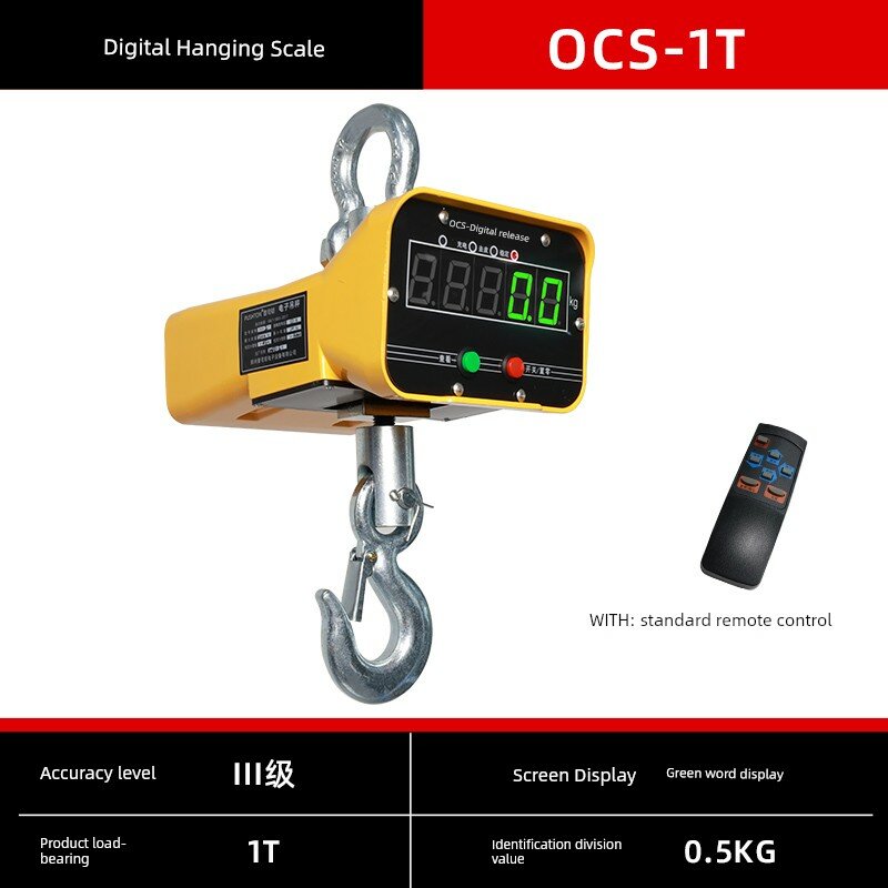 Электронные крановые весы Pusidun 1Т 2Т 3Т, подвесные весы с крюком, 5 тонн, 10 тонн, беспроводные крановые весы OCS-5T