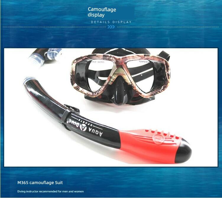 AquaDive M365 Камуфляжная Маска для Дайвинга с Дыхательной Трубкой Набор для Взрослых