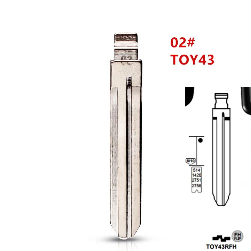 02 # KD ключ лезвие TOY43 необработанный чистый Keydiy Xhorse VVDI JMD автомобильный пульт дистанционного управления для Toyota Corolla Crown Camry Highlander Corolla 10 шт/Лот
