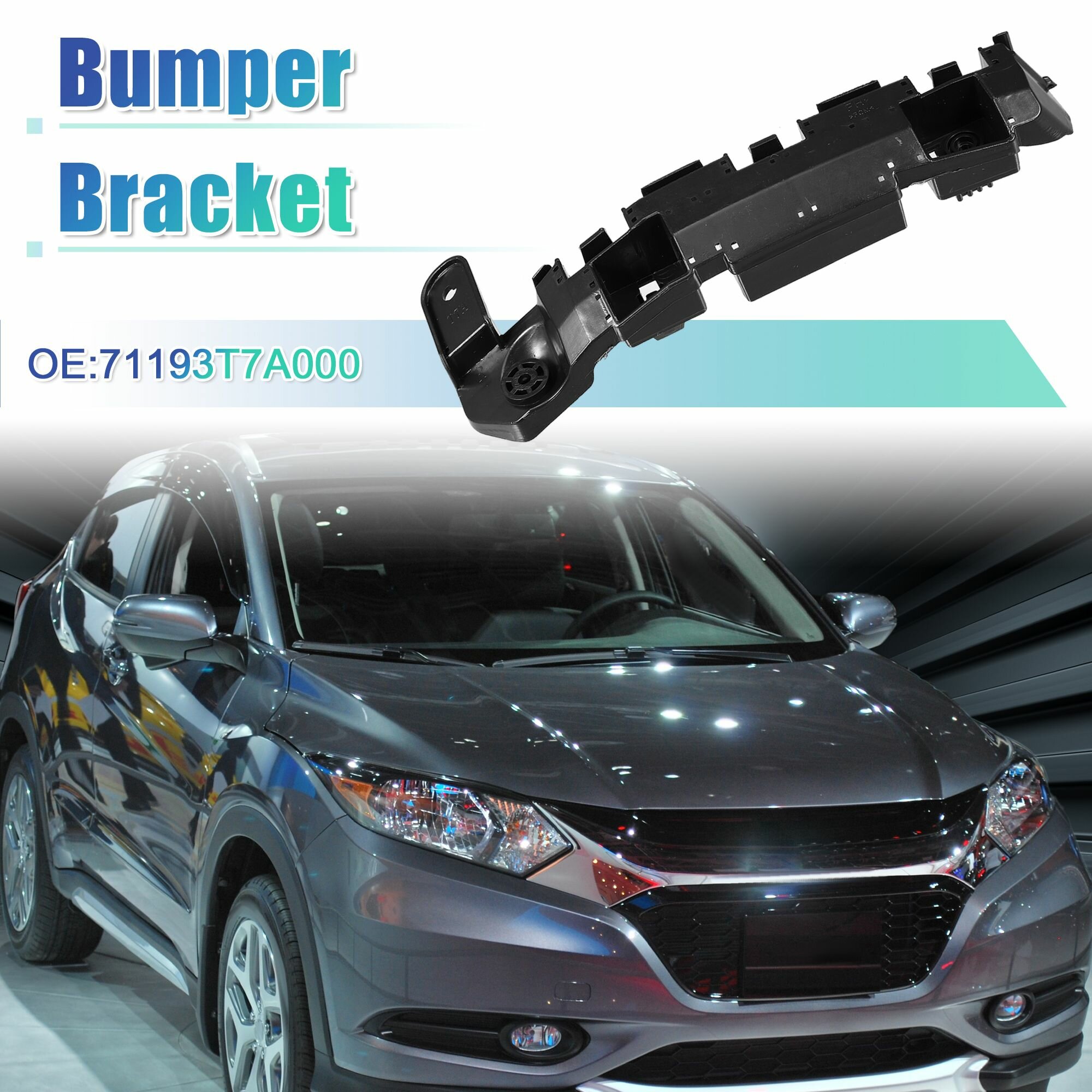 Кронштейн крепления переднего бампера правый для Honda HRV 2015–2019, пластик, черный, замена