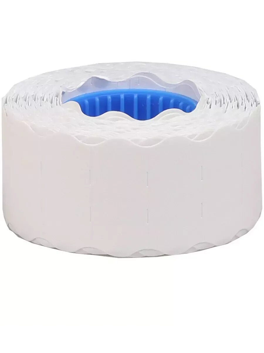 Этикет-лента , 26*12 мм, волна, белый, 1 рулон