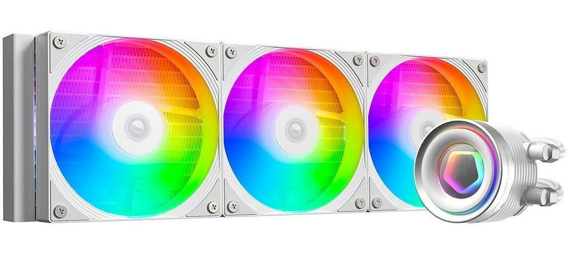 Система охлаждения жидкостная ID-Cooling FX360 Inf ARGB Soc-AM5/AM4/1200/1700/1851 белый 4-pin 27.2dB Al+Cu 350W Ret (FX360 INF WHITE)