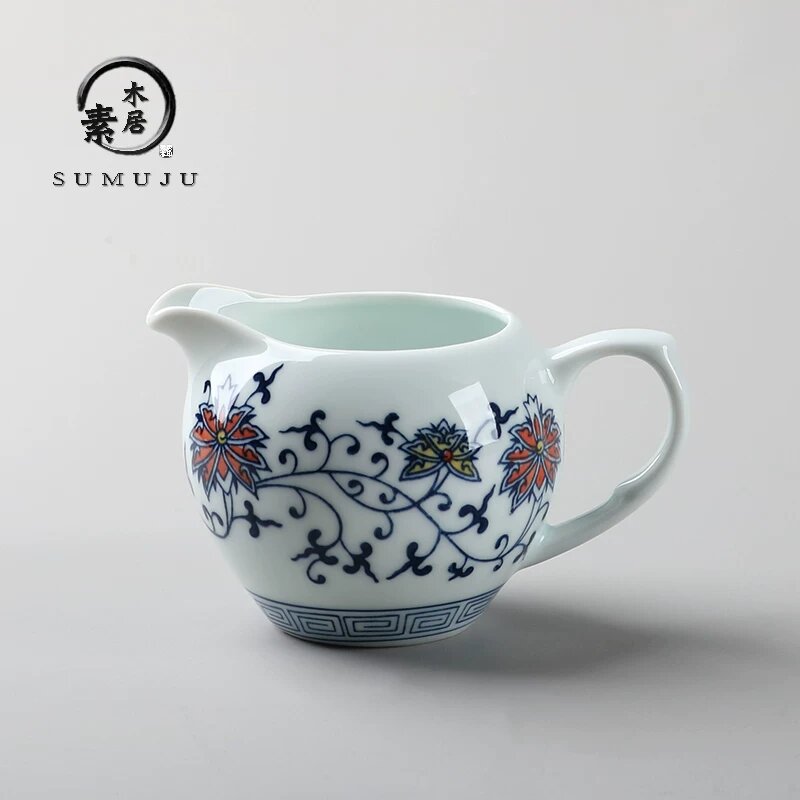 Ручная работа с узором вьющегося лотоса чайник-фэр-кап для равномерного распределения чая в традиционных китайских