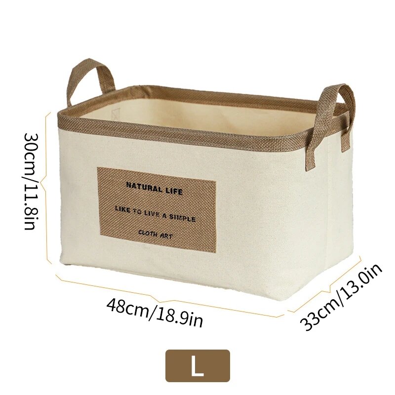 Льняные складные корзины для белья L storage bags