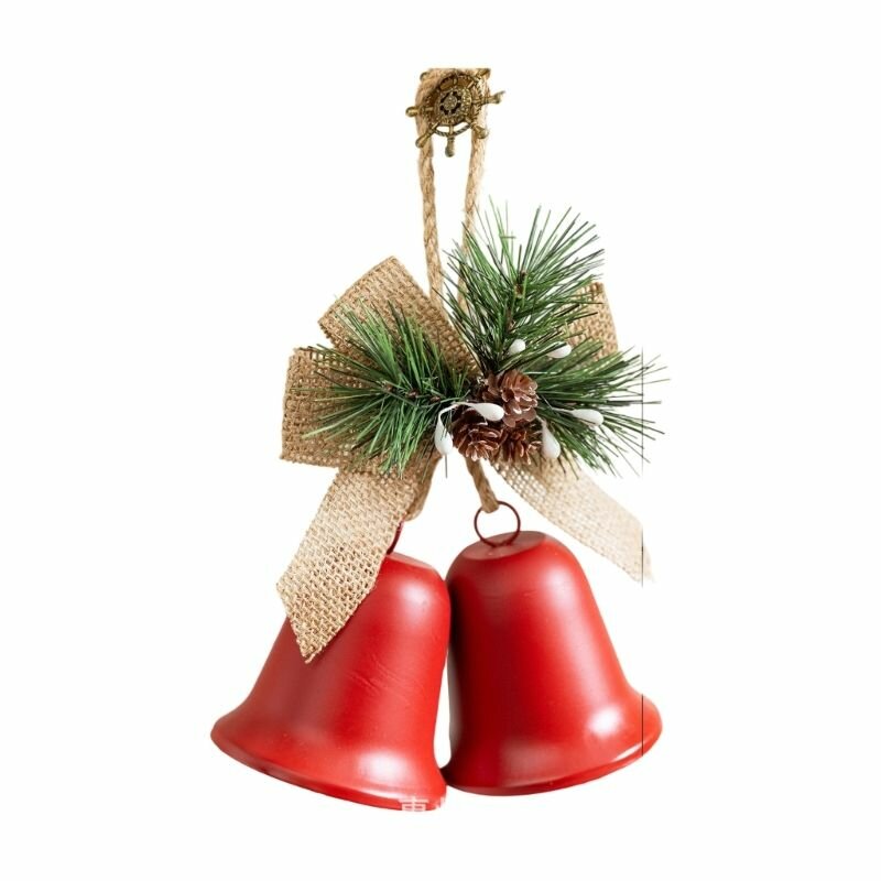 (1 шт.) Цветной колокольчик с открытым концом для украшения елки - красный