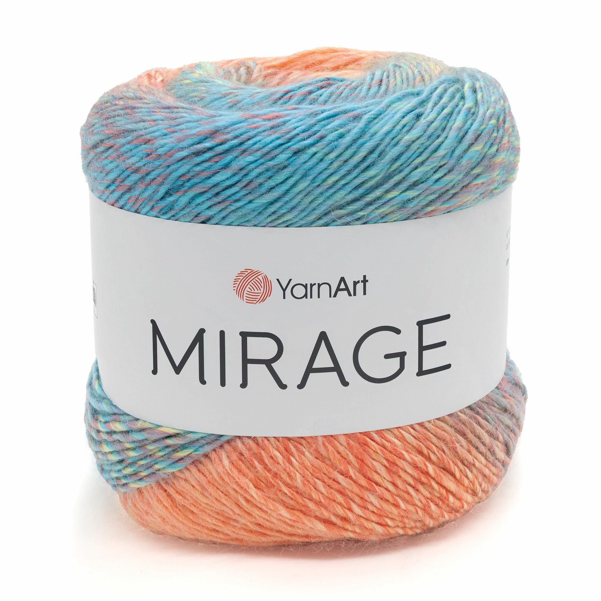 Пряжа YarnArt Mirage 5315 (3 мотка по 150г/500м) бирюза/оранжевый/красный