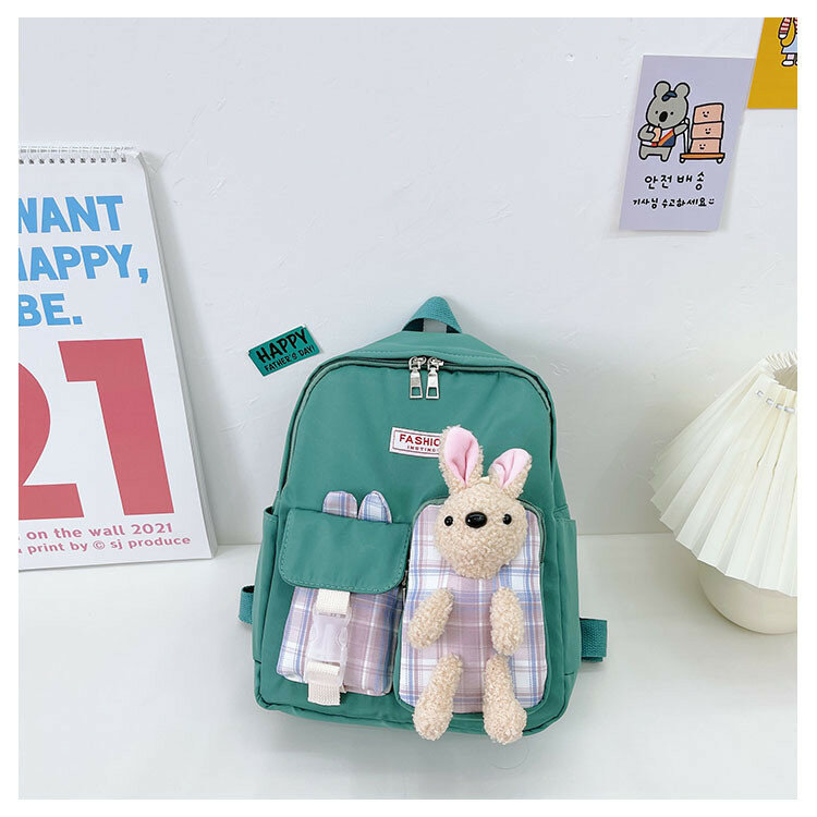 Рюкзак charming bear rabbit kindergarten, для мальчиков и девочек 3-6 лет, дышащий и износостойкий дизайн, зеленый