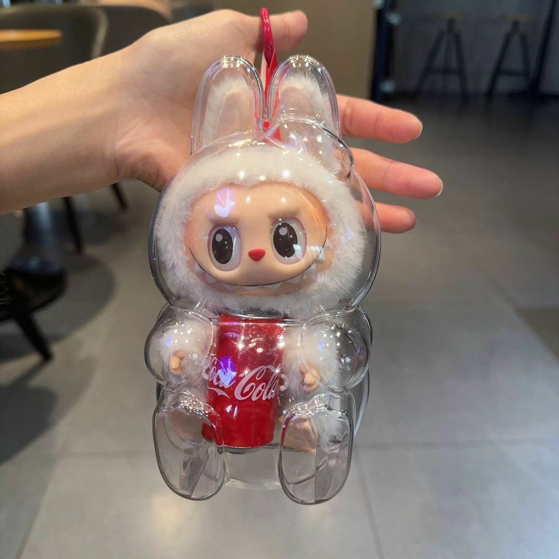 Ящик для хранения Labubu "Cola Happy Factor", прозрачный, пылезащитный