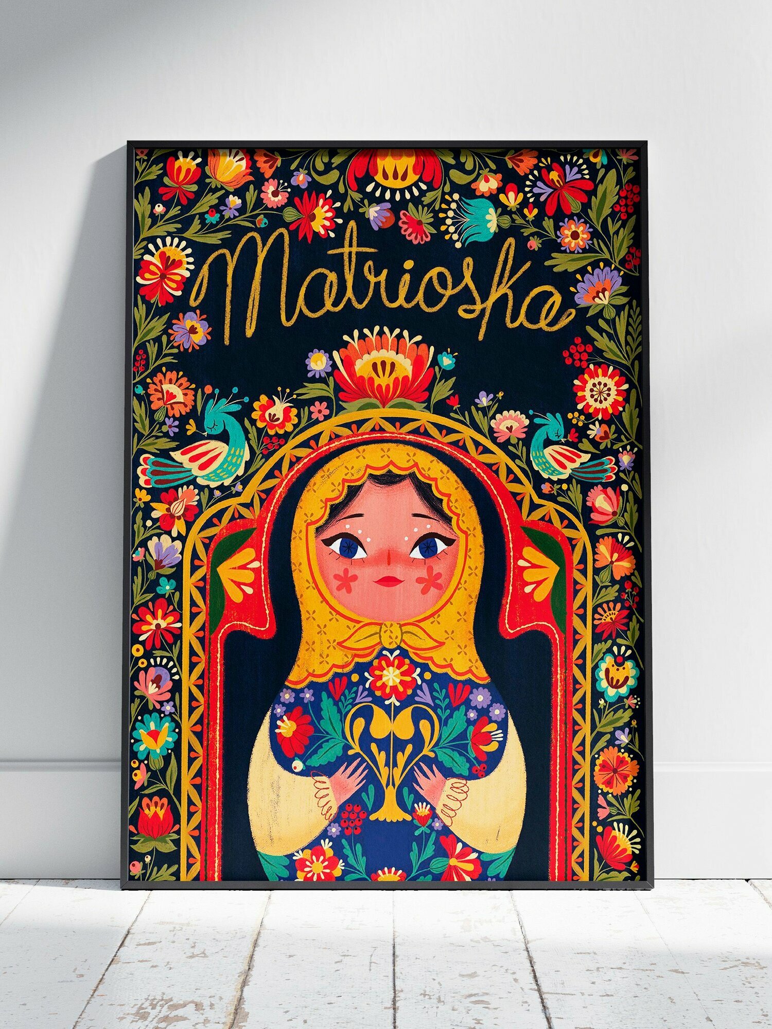 Плакат на стену для интерьера Матрешки (Традиционные Образы 2) - Постер по русской культуре формата A4 (21x30 см)