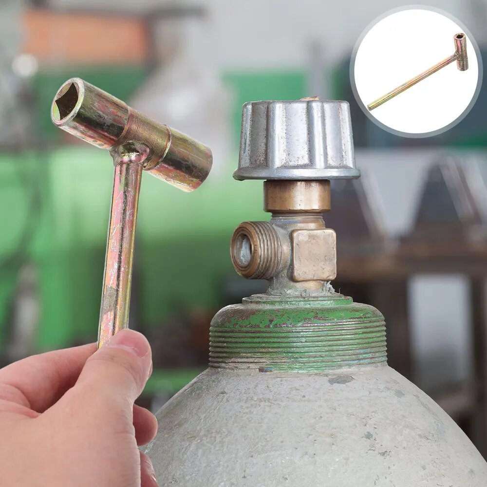 Многофункциональный металлический ключ для вентилей газовых баллонов, 2 предмета, для домашнего контроля давления