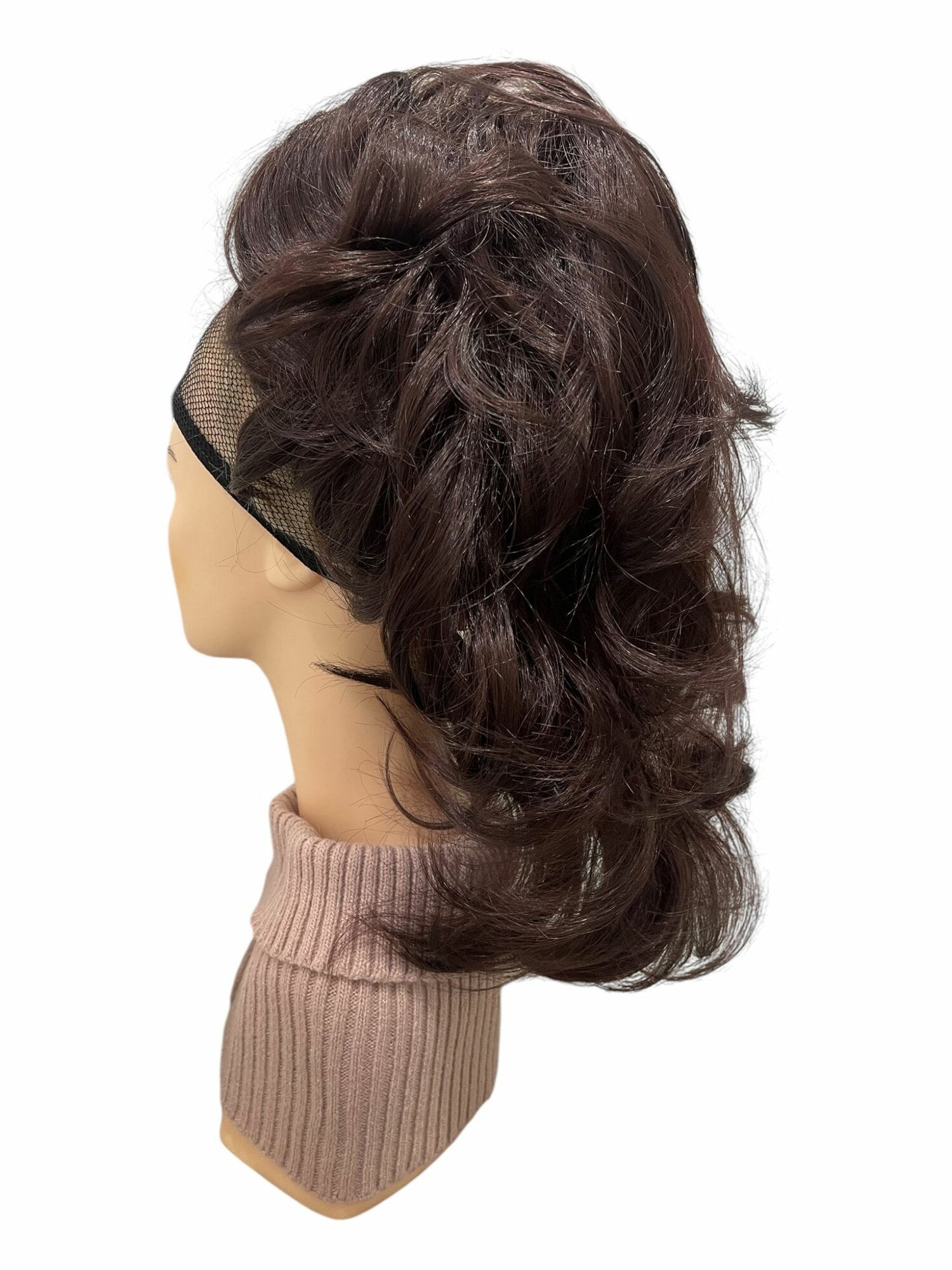 Шиньон Best Wigs "Хвост", волнистый, на заколке, искусственные волосы, цвет тёмно-бордовый, длина 40см