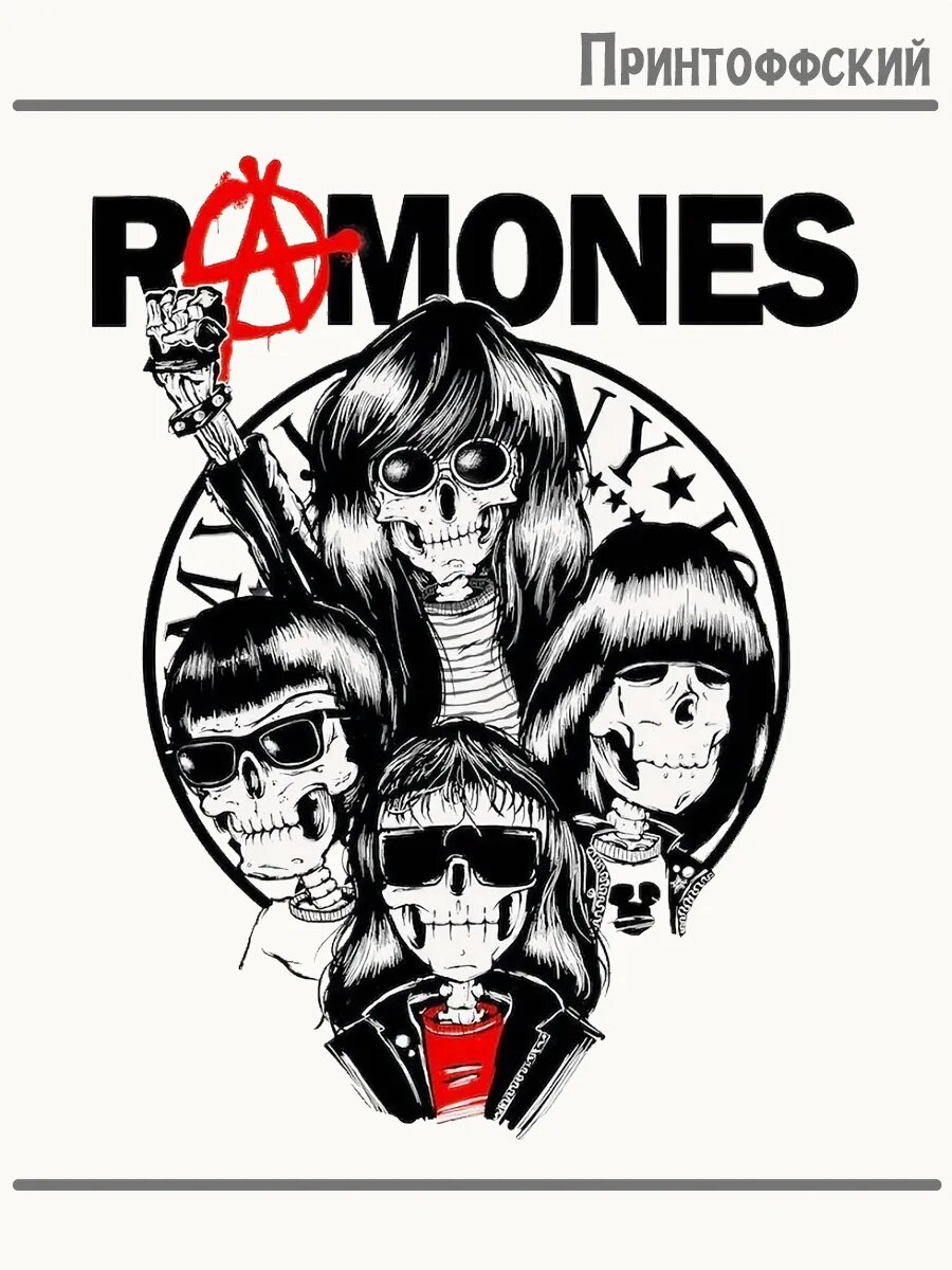Термонаклейка для одежды и аксессуаров DTF-печать Ramones