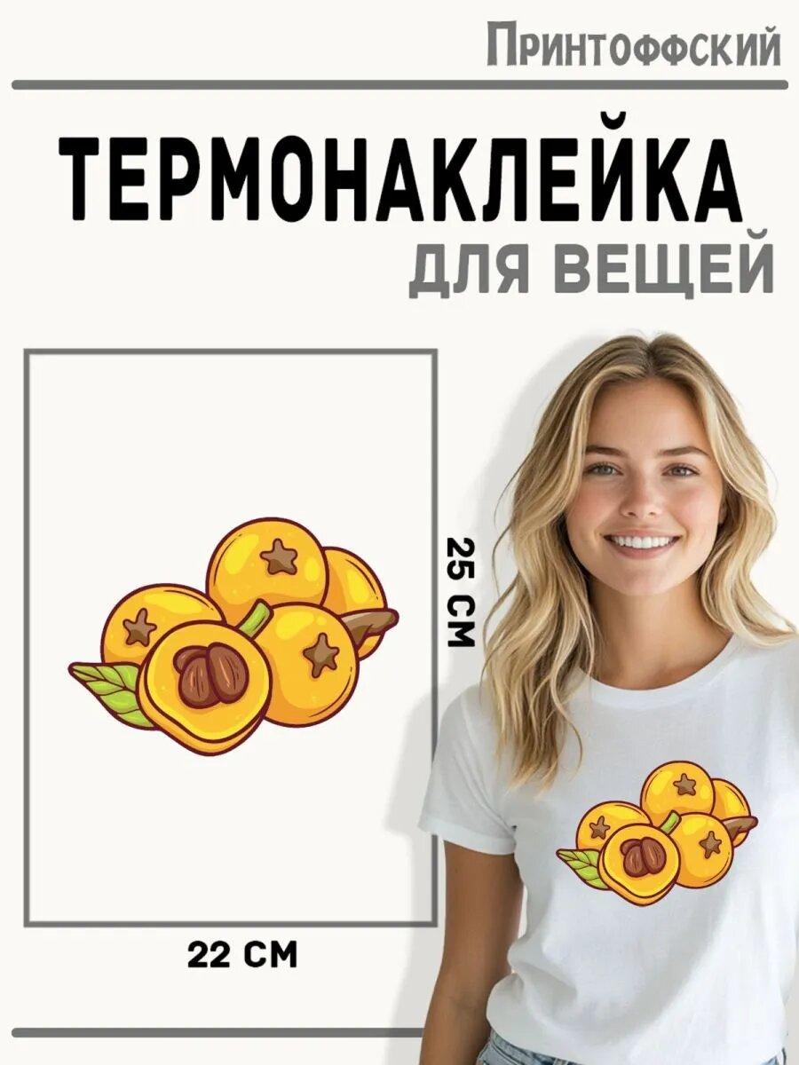 Термонаклейка для одежды и аксессуаров DTF-печать Мушмула — фото 1