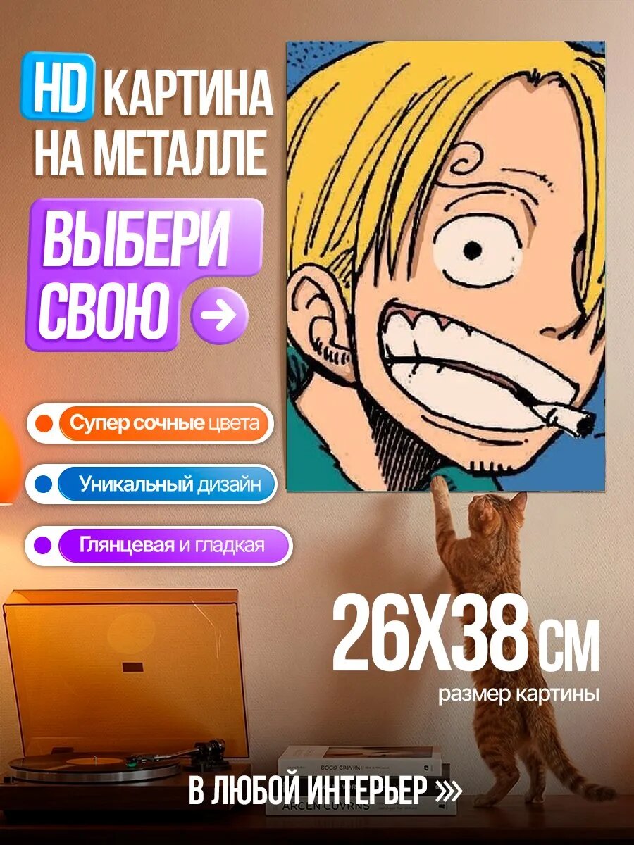 Картина на HD металле Персонаж Санджи