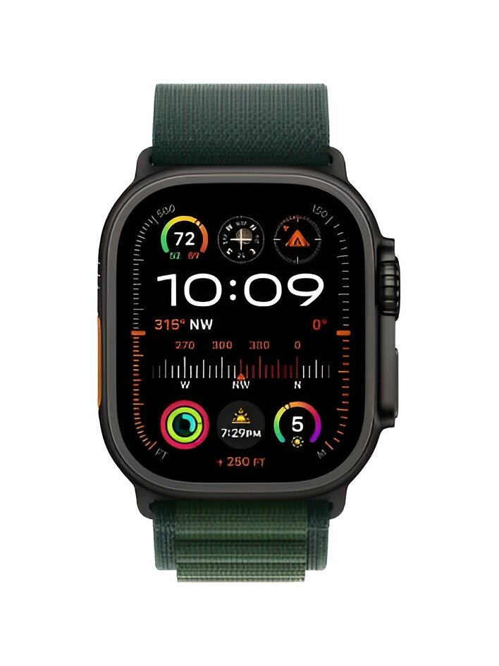 Умные часы Apple Watch Ultra 2 49mm Black Titanium Case with Dark Green Alpine Loop - M