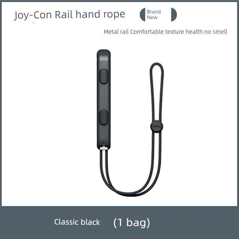 Запястный ремешок для Nintendo Switch Joy-Con с металлическим скользящим элементом, не скользящий черный для одного