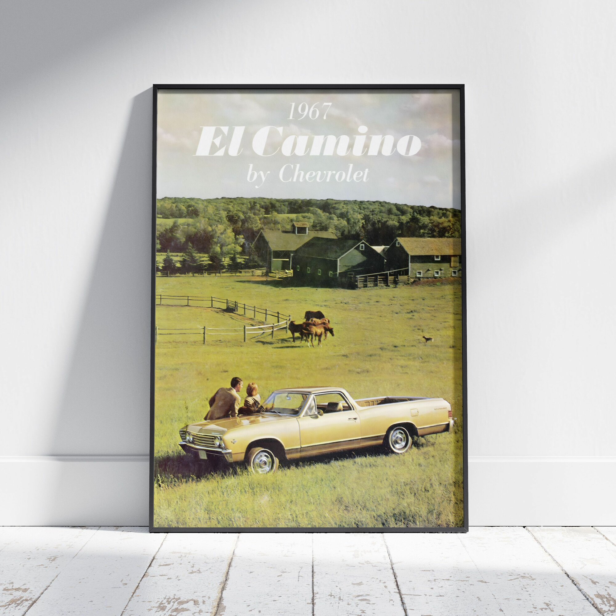 Плакат на стену для интерьера Лоурайдер (Chevrolet El Camino 10) - Постер по тюнингованным автомобилям формата А4 (21x30 см)