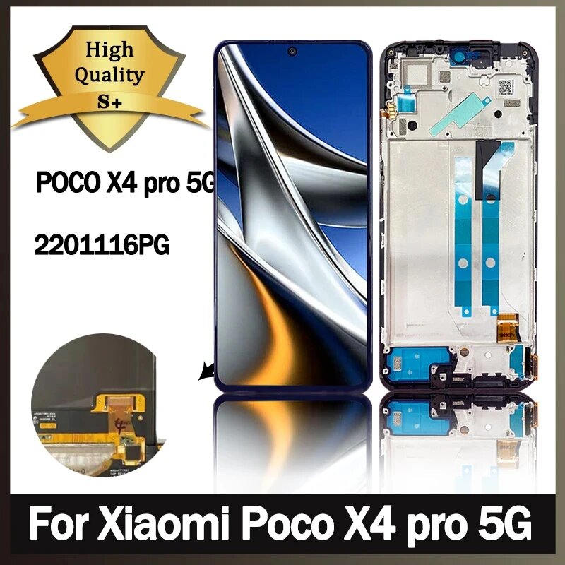 Super AMOLED для Xiaomi Poco X4 Pro 5G 2201116PG, ЖК-дисплей, сенсорная панель, TFT With Frame