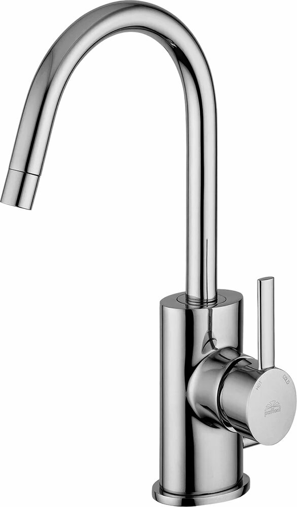 Смеситель для раковины Paffoni Berry BR078CR хром, глянцевый, кран для ванной в раковину, из латуни, рычажный, с поворотным изливом, с керамическим картриджем
