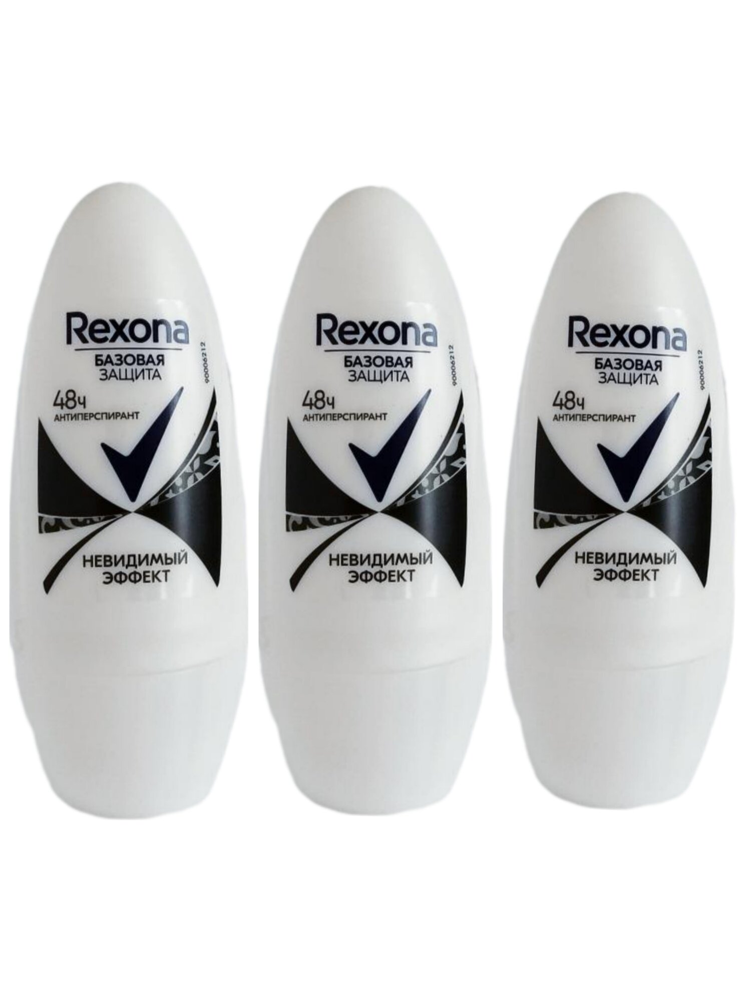 Дезодорант-антиперспирант Rexona "Невидимый эффект", шариковый, 45мл, 3шт.