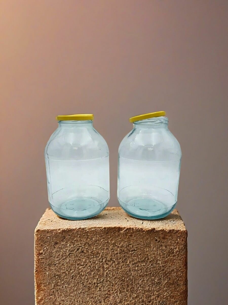 Банка стеклянная 3л с крышкой / Набор 2шт. / Винтовое горло ТО-82