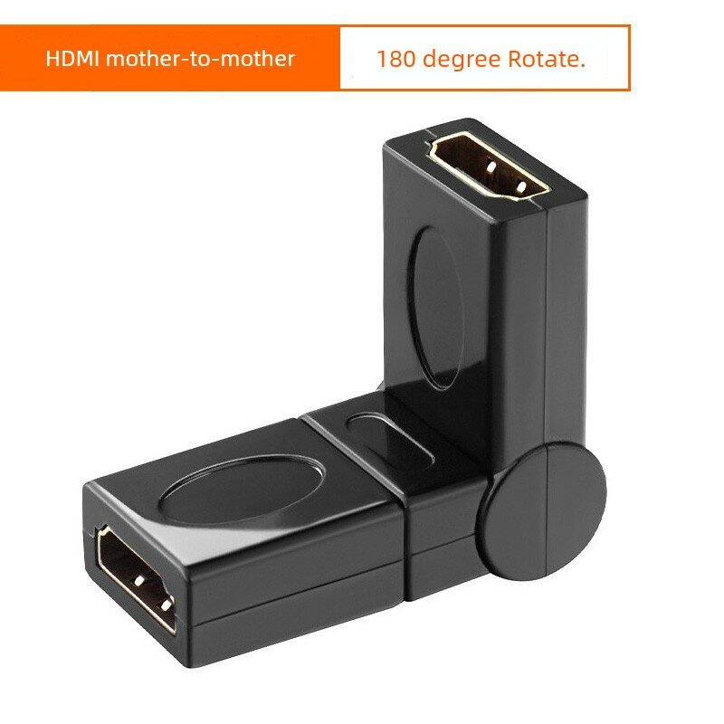 Адаптер HDMI с разъемом типа «папа-мама» под углом 90 градусов, удлинитель сигнала типа «мама-мама» с поворотом на 180