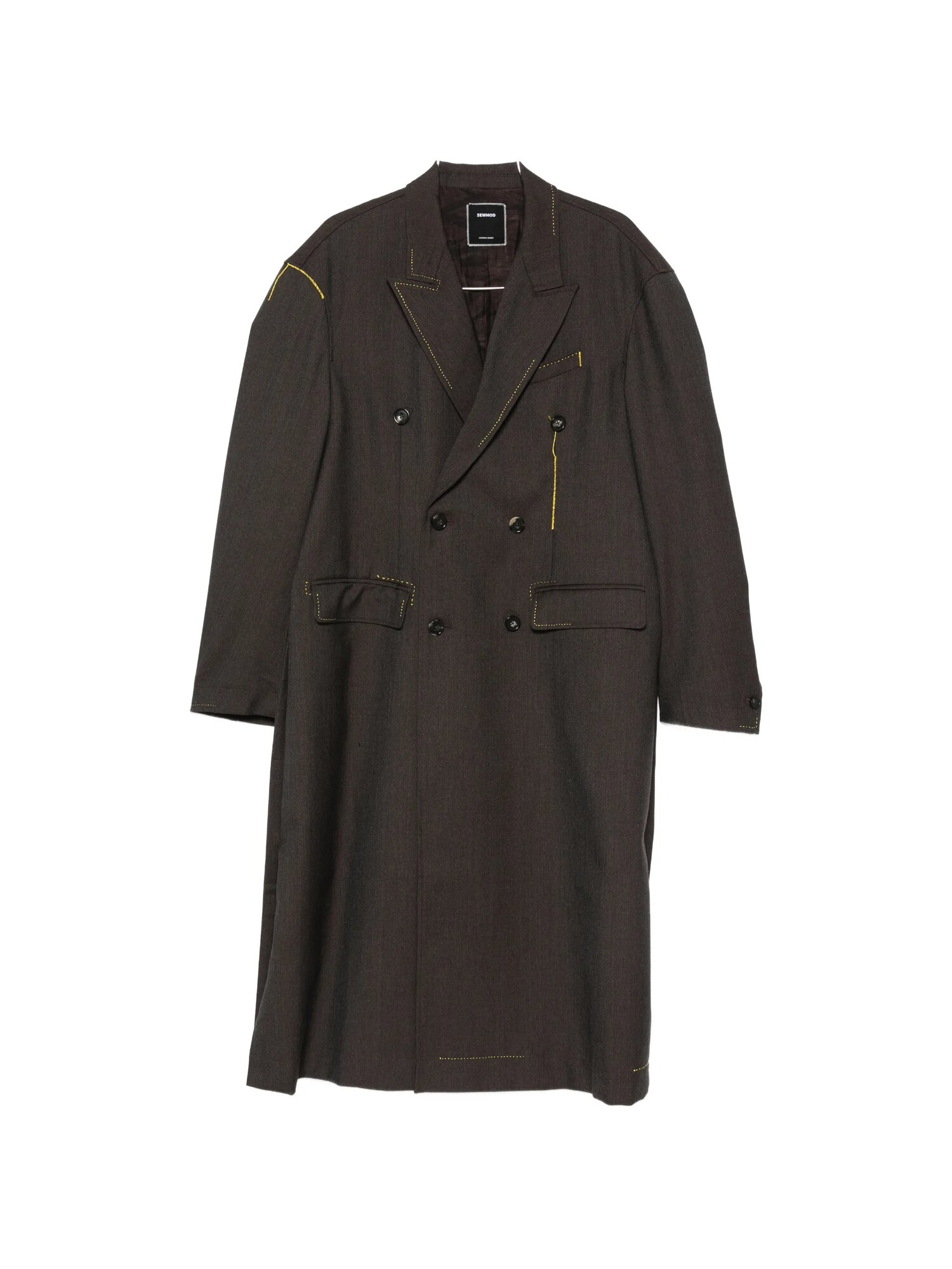 Пальто Contrast-stitch double-breasted coat