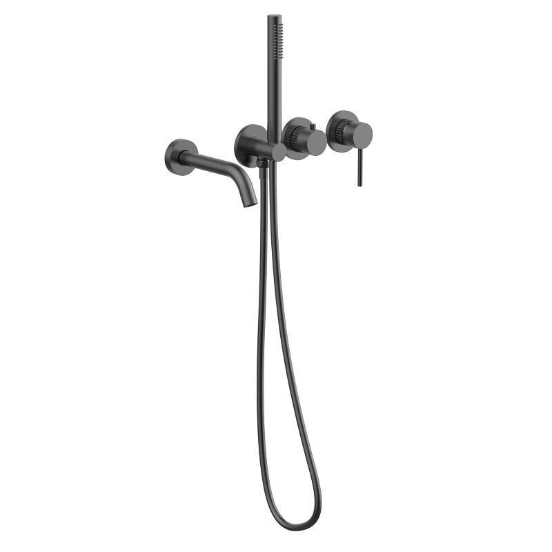 Смеситель для ванны Vincea Groove VBTW-4G1GM вороненая сталь