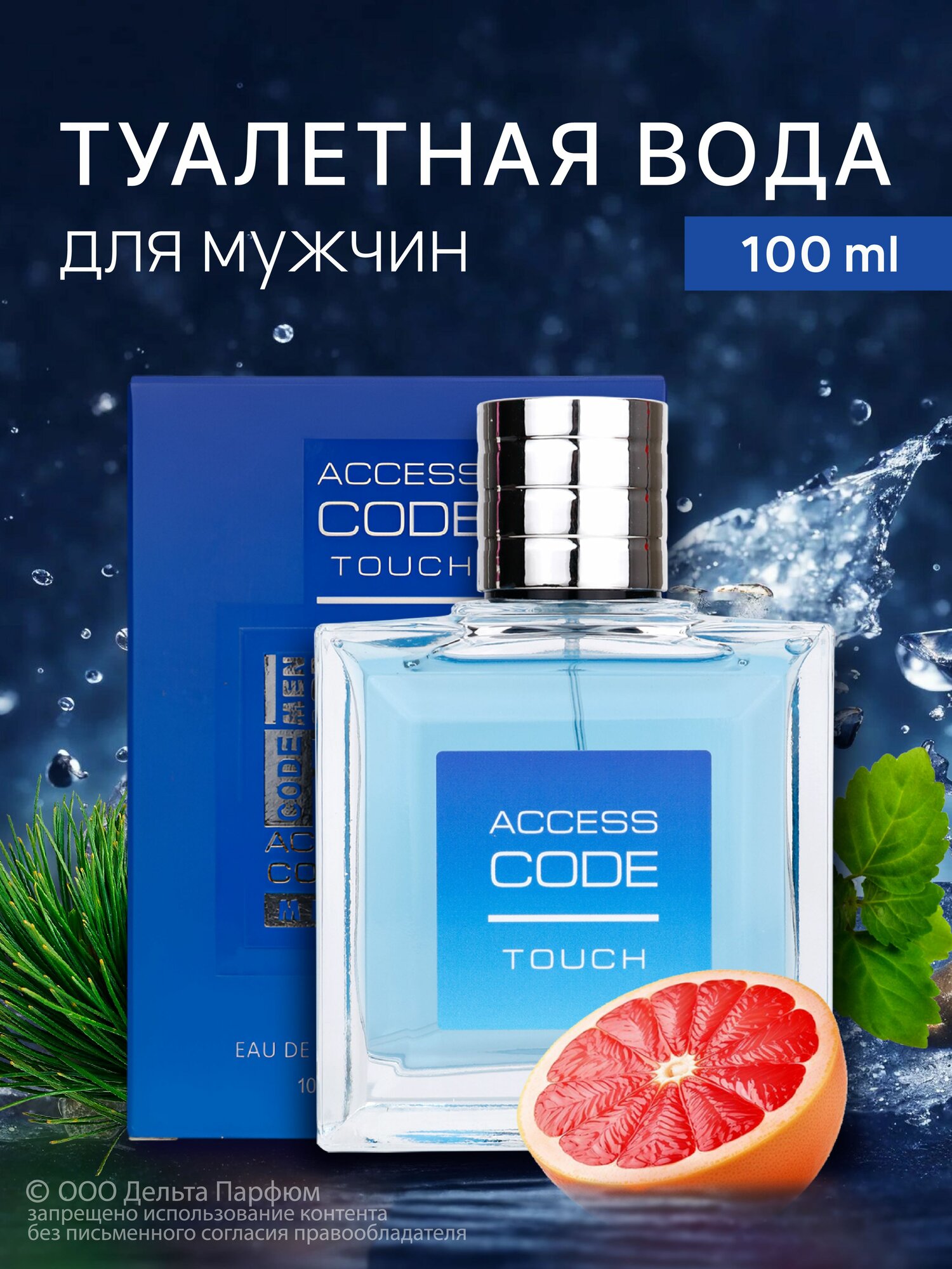 Туалетная вода мужская Код доступа Прикосновение (Access Code Touch) 100 мл. Духи свежие