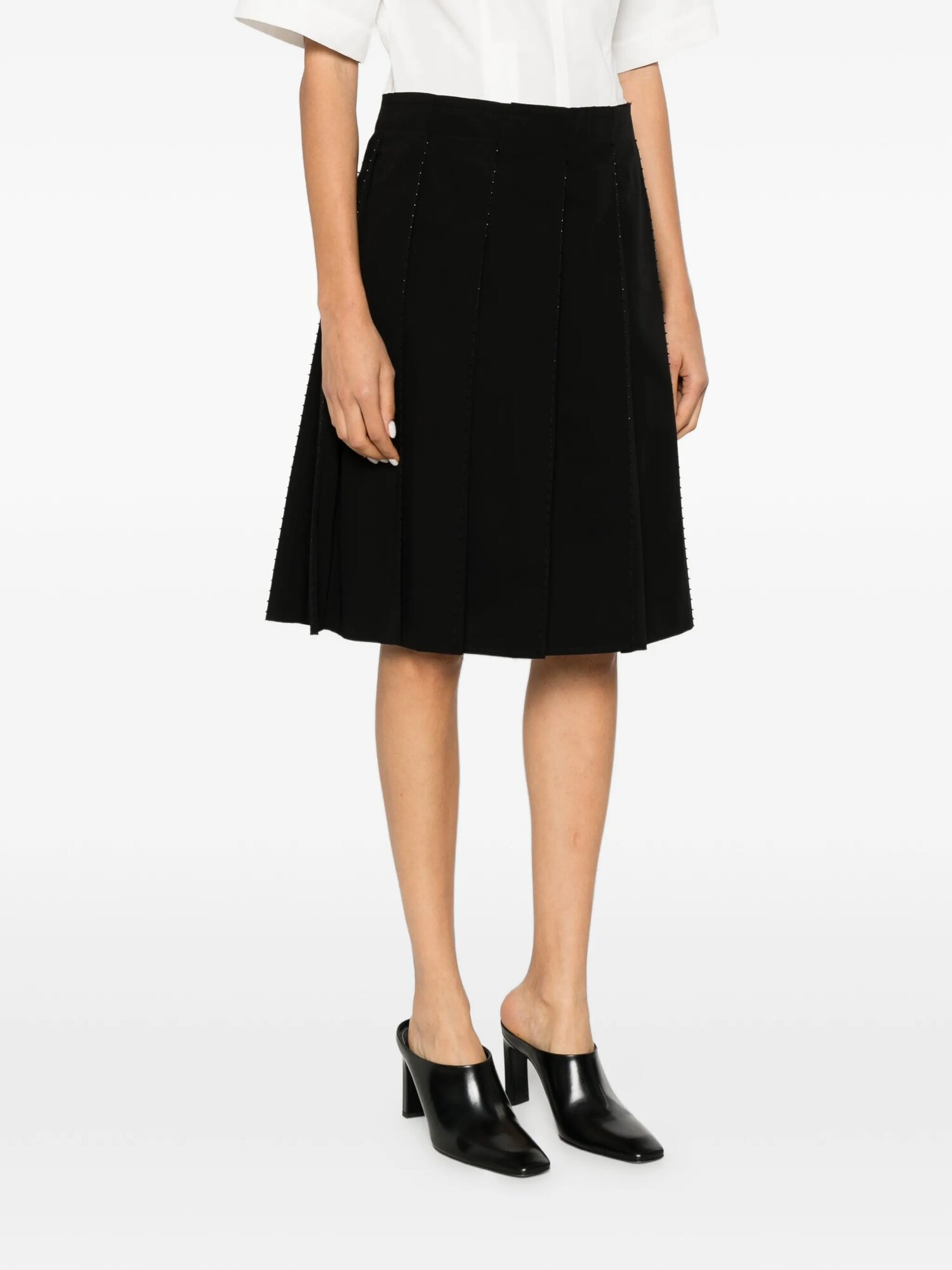 Юбка TOTEME Beaded pleated mini skirt, размер 34 — фото 1
