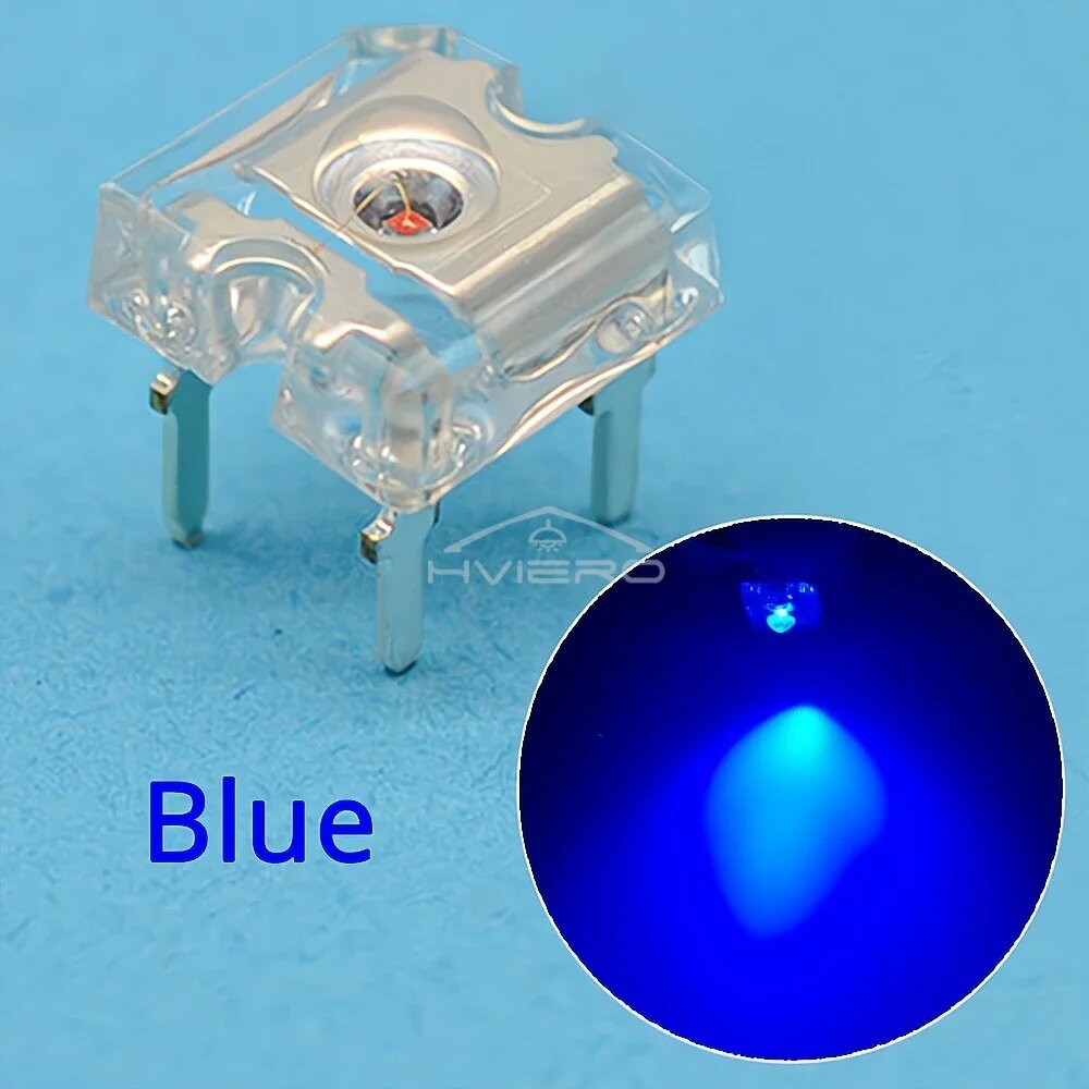 Синий светодиод Piranha 3mm HVIERO 100PCS